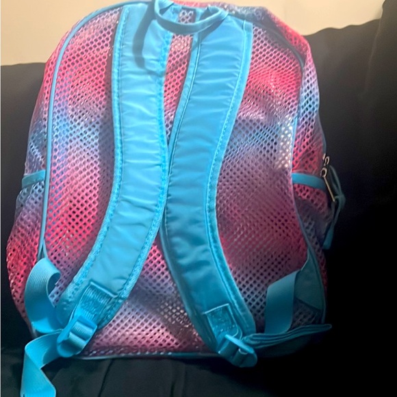 Accessories | Pink And Blue Mesh See Through Backpack | Poshmark